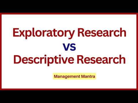 Difference between exploratory and descriptive research, exploratory vs descriptive, research