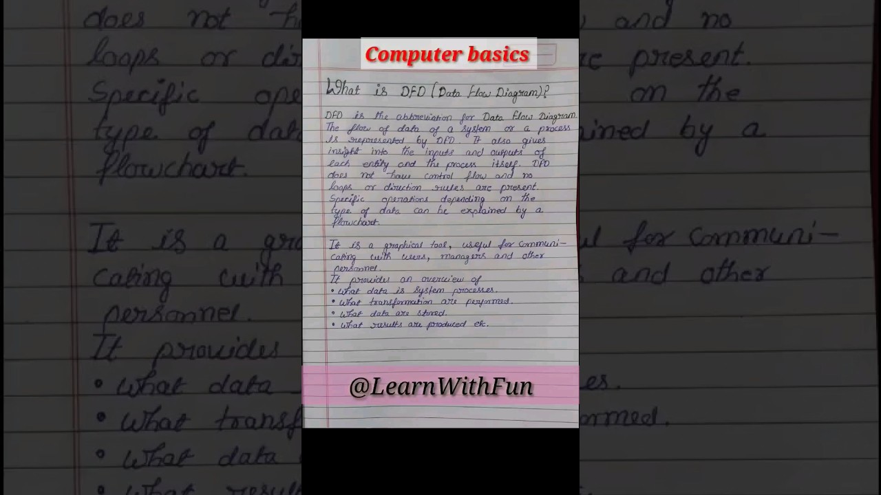 What is DFD(data flow diagram)?|computer basics #shorts #trending #youtubeshorts #short 📝🔥
