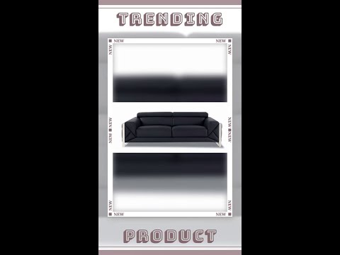 Global United Top Grain Italian Leather Sofa - Black