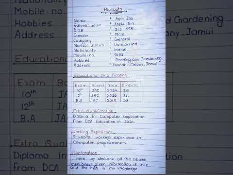 Bio-data #letter #biodata #resume #essy