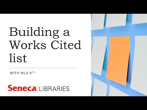 Building a Works Cited list with MLA 9th