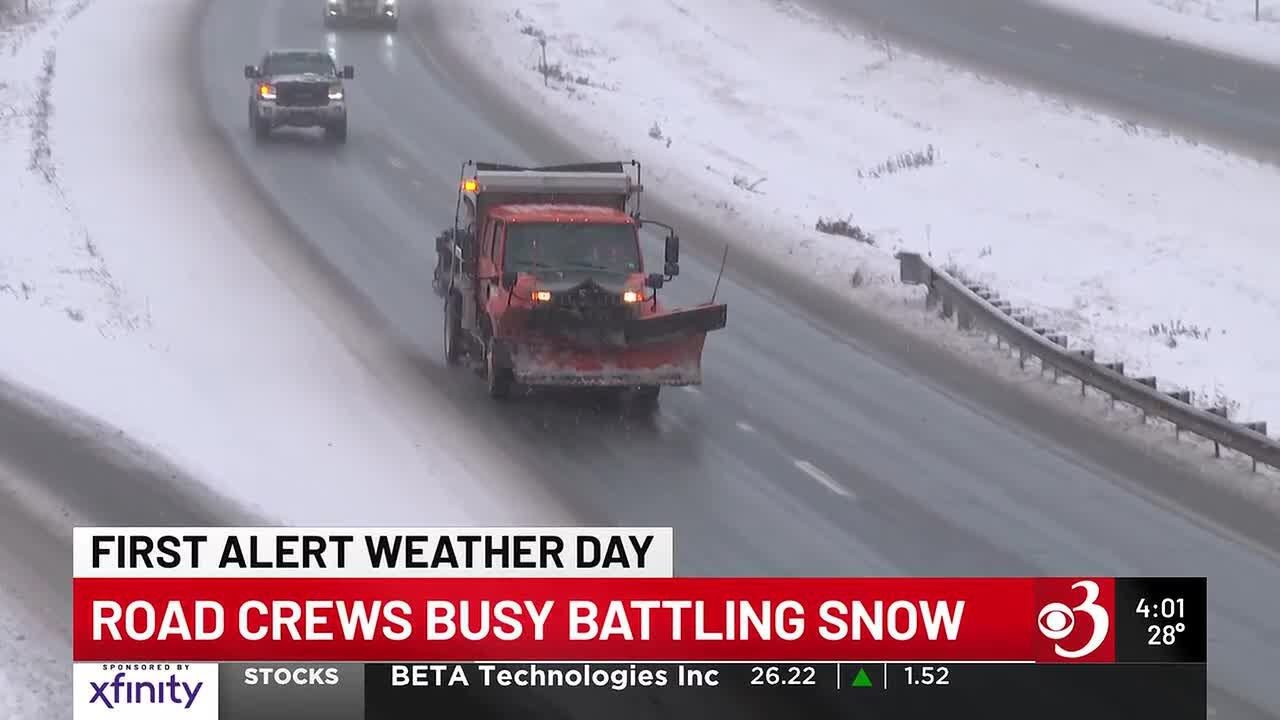 Snowy day keeps VTrans crews very busy