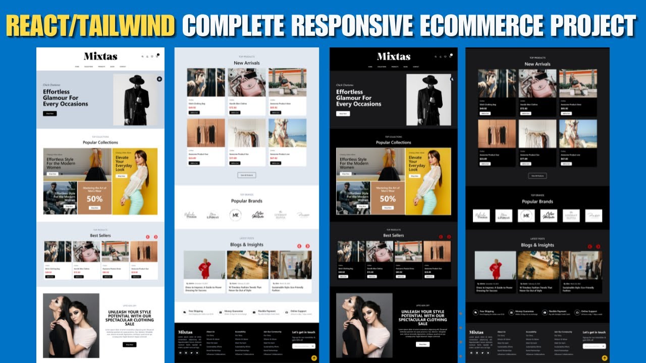 Build & Deploy a Fashion E-Commerce Website with REACT JS & TAILWIND CSS + Dark Mode 🔥🔥🔥