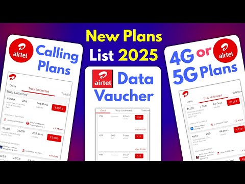 Airtel New Recharge Plan 2025 | Airtel Calling Plan | Airtel 4g Plan | Airtel 5g Plan | Data Pack