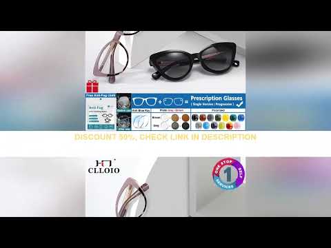 CLLOIO Premium Magnetic Clip On Prescription Myopia Glasses Fashion Cat Eye Outdoor Driving Polarize