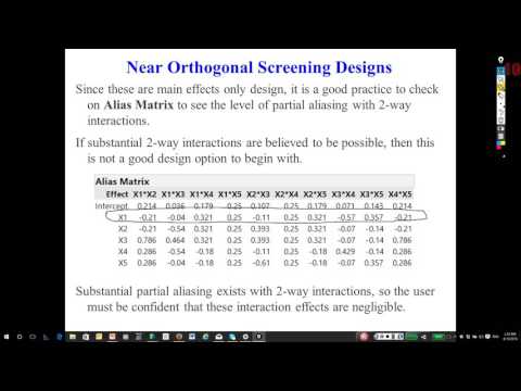 33 D optimal and Alias Optimal Screening Designs