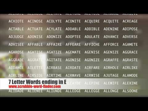 7 letter words ending in E