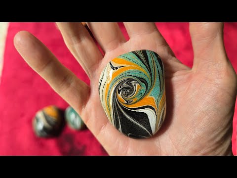 Water Marbling rocks with @raynbowcrowstudios2165