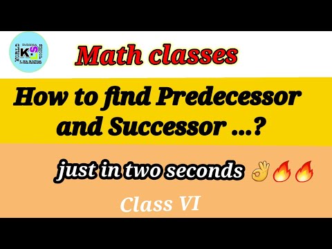 how to find Predecessor and Successor || class 6 math ||