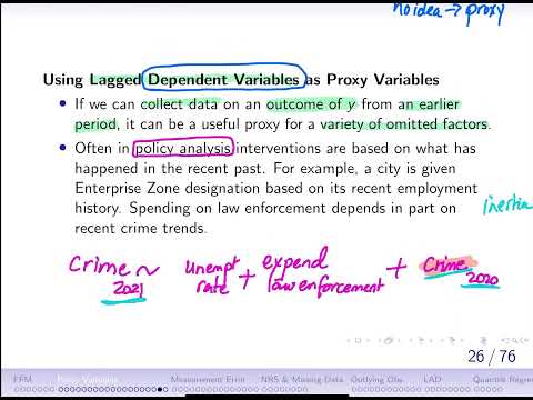 9.2a Using Lagged dependent variables as proxy variables