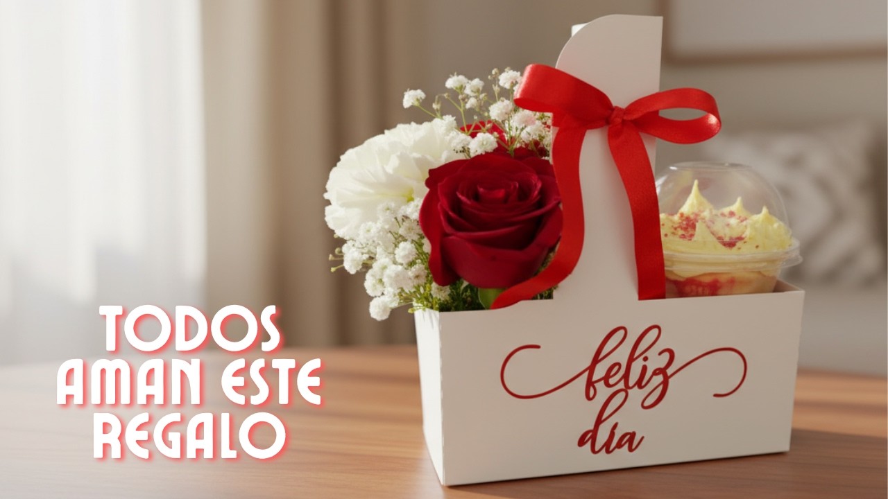 Gift Box with Flowers and Dessert | 🌸 Easy step-by-step idea