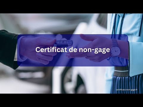 Certificat de non gage
