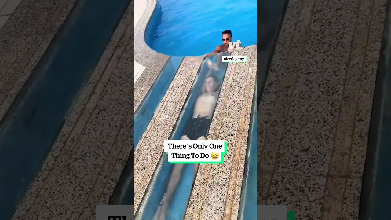 Pool has a weird underwater tunnel 😮