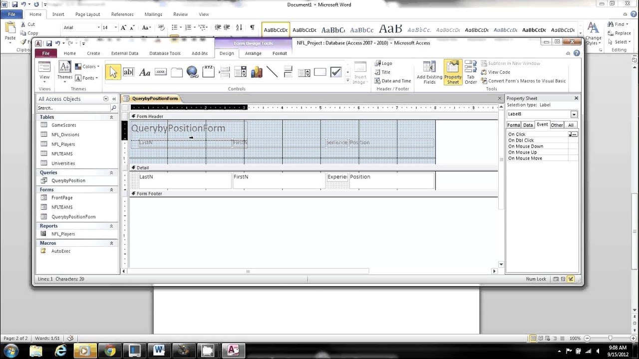 MS Access Query by Form