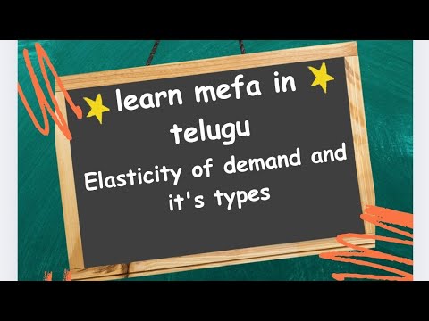 "Managerial economics and financial analysis in telugu | 6.Elasticity of demand and it's types"