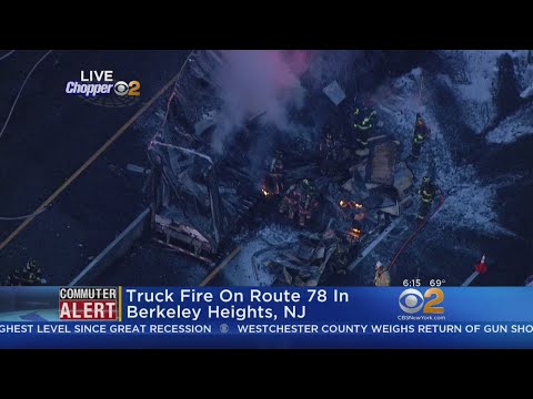 Truck Fire On Route 78 In Berkeley Heights, NJ