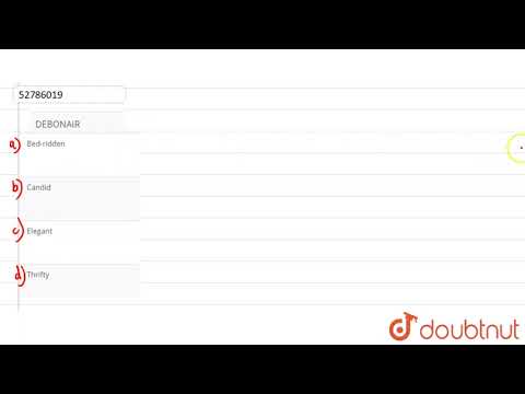 Choose the correct synonym of the following words. Debonair | 12 | SYNONYMS | ENGLISH | NDA PREV...