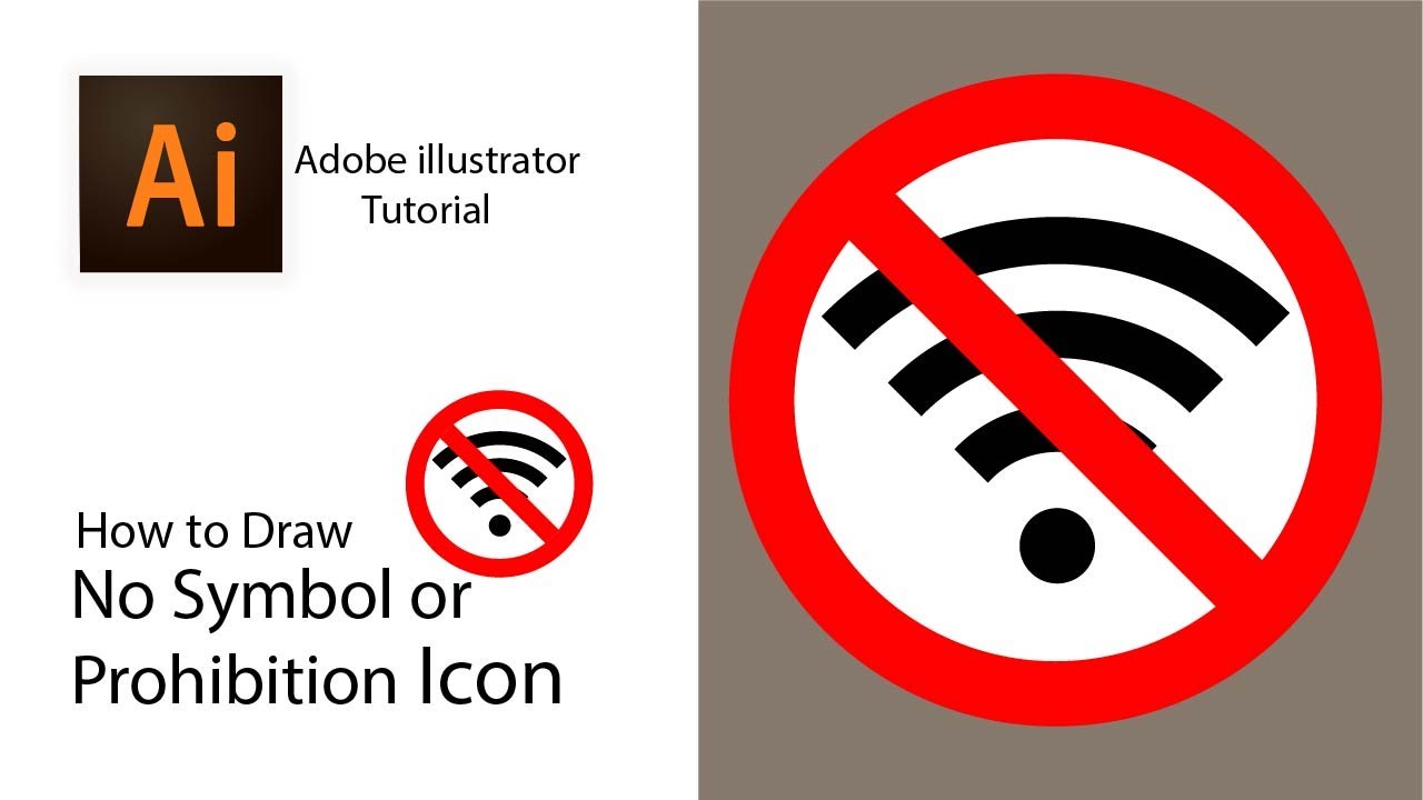How to Draw No Symbol or Prohibition Sign Icon in Adobe Illustrator