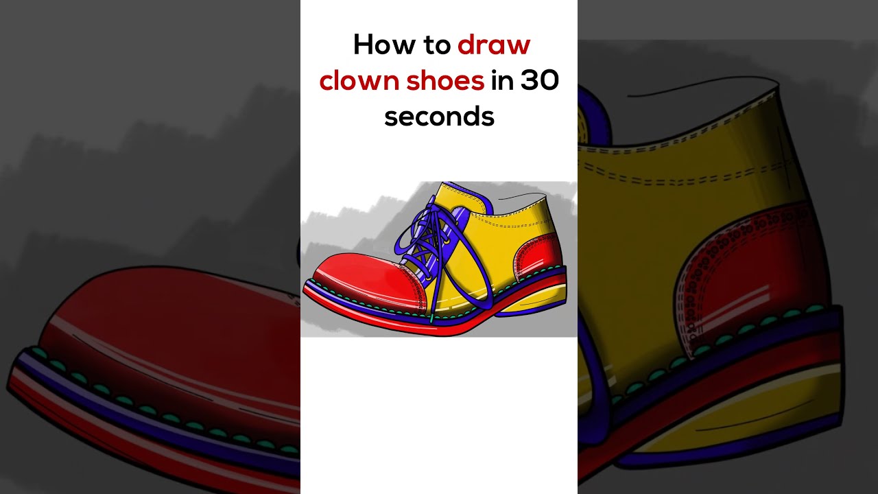 How to draw clown shoes in 30 seconds ✍️ Drawing tutorials #shorts