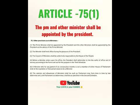 ARTICLE -75(1) Appointment of pm & other minister's.