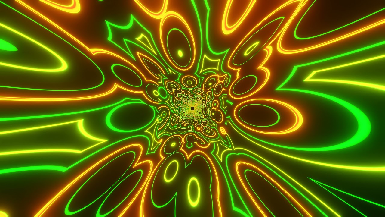 VJ LOOP Green Orange Tunnel Abstract Background Video Simple Lines Pattern 4k Screensaver