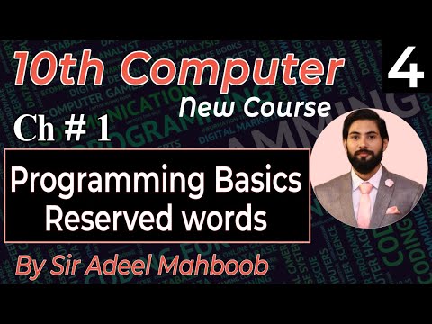 Programming Basics and Reserved words | 10th class computer science new book chapter 1