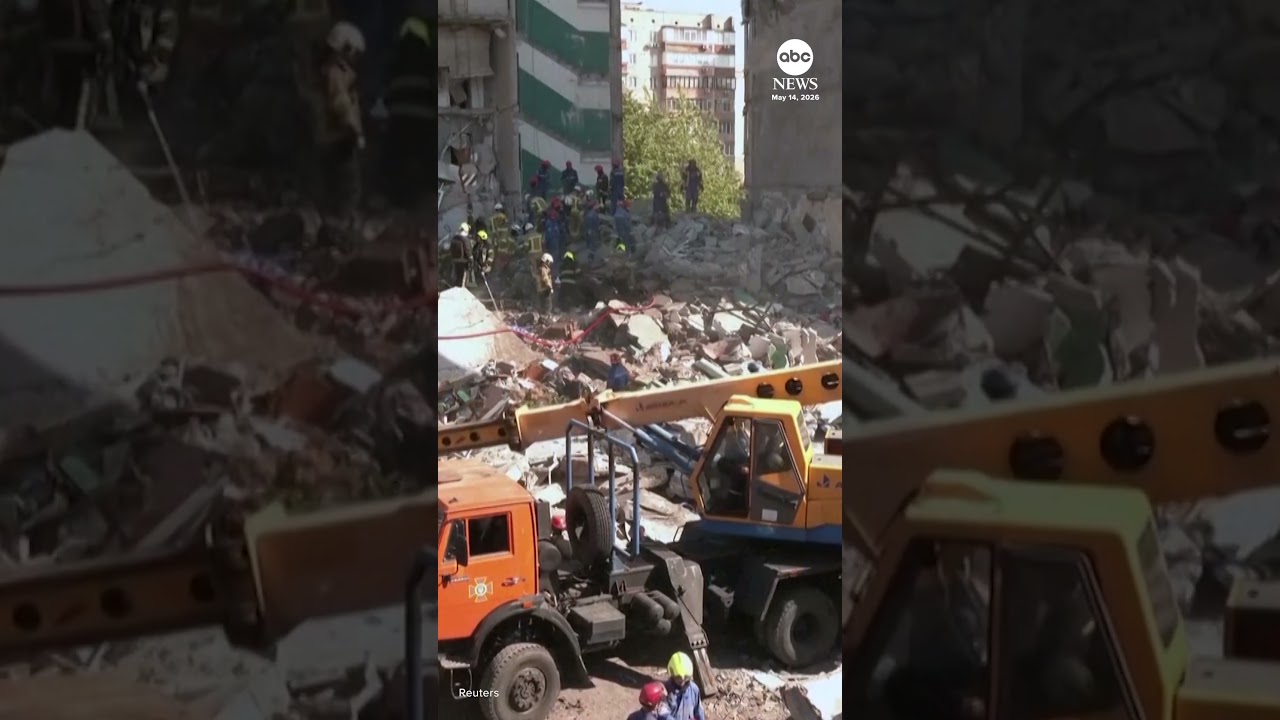 Kyiv apartment block reduced to rubble by Russian strike