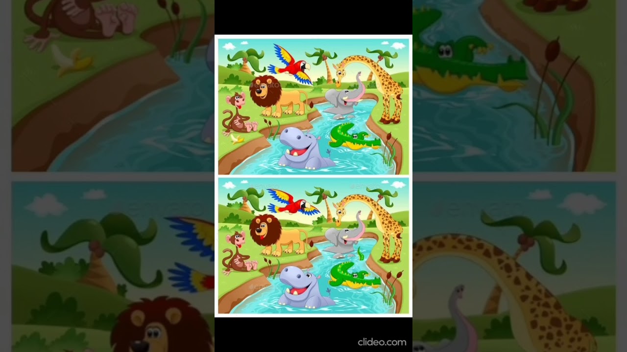 Spot the Differences : Two images with six changes between them, vector and cartoon illustrations.