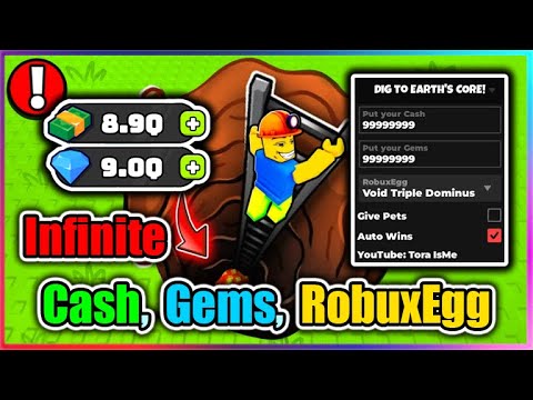 [🔥OP] Dig to Earth's CORE! Script - Infinite Cash, Gems, Free RobuxEgg