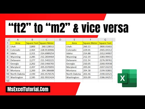 How to Convert Square Meters to Square Feet and Vise Versa in Excel
