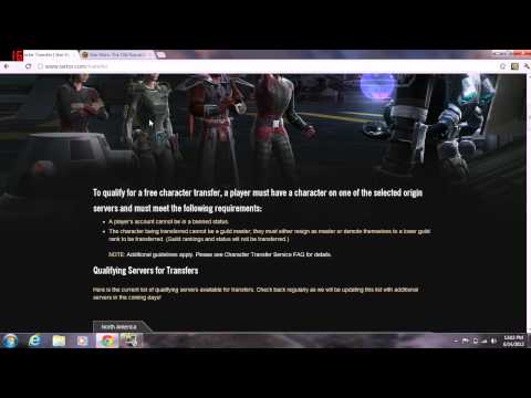 SWTOR Server Transfers Now Up!