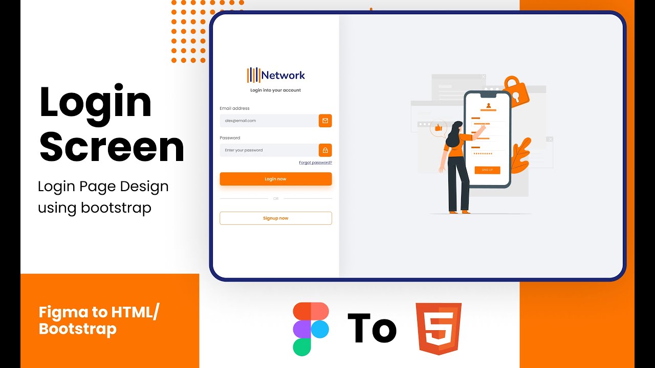 Login Page Design | Figma to HTML using bootstrap