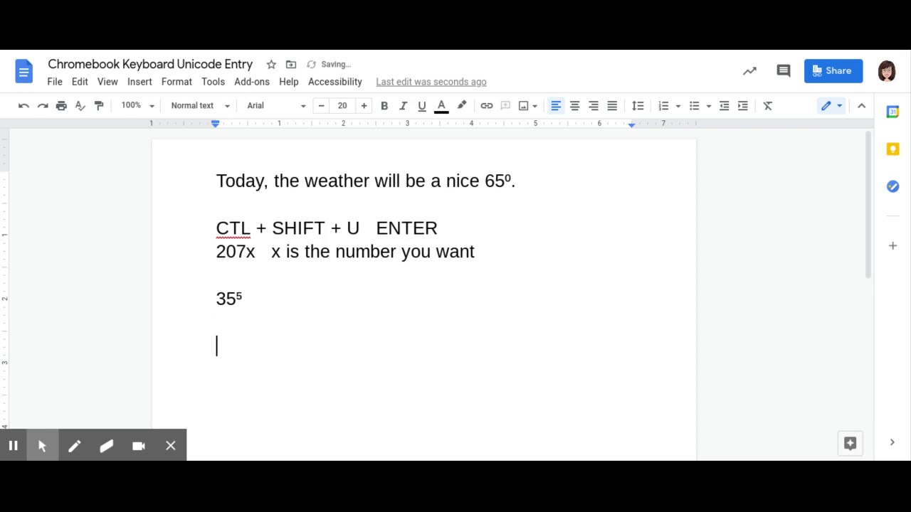 Chromebook  Unicode Input