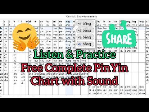 self-study Chinese: FULL RECORDED PinYin (拼音) Chart see link to download the chart with AUDIO (FREE)