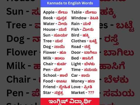 30 Common English Words with Kannada Meaning for Beginners | Learn English Through Kannada
