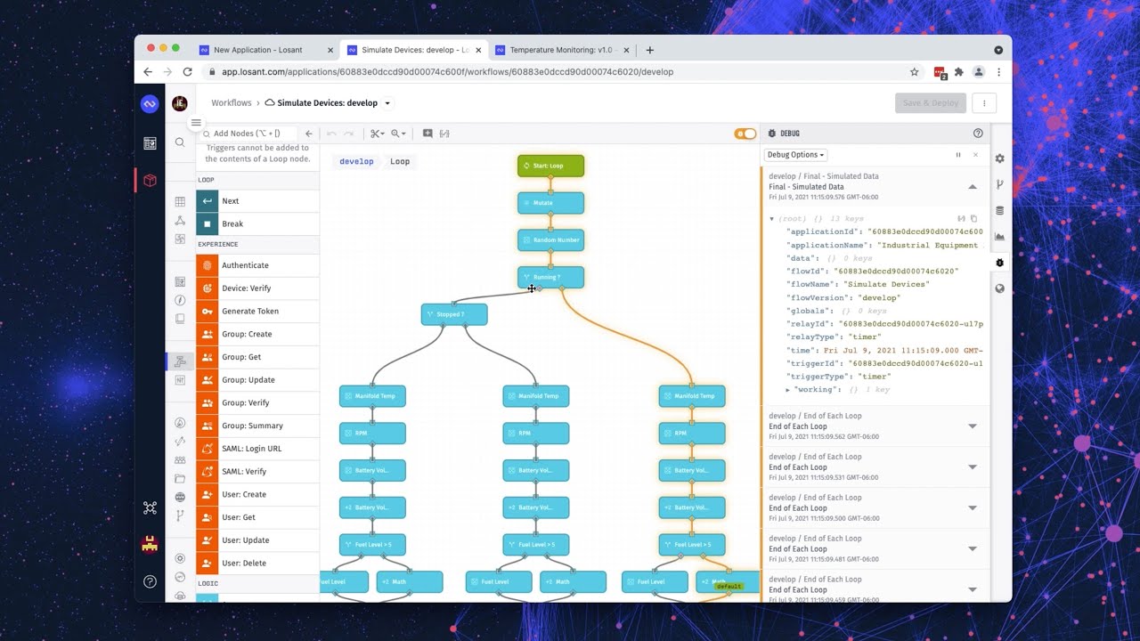 Accelerate your IoT development with Losant’s drag-and-drop Visual Workflow Engine
