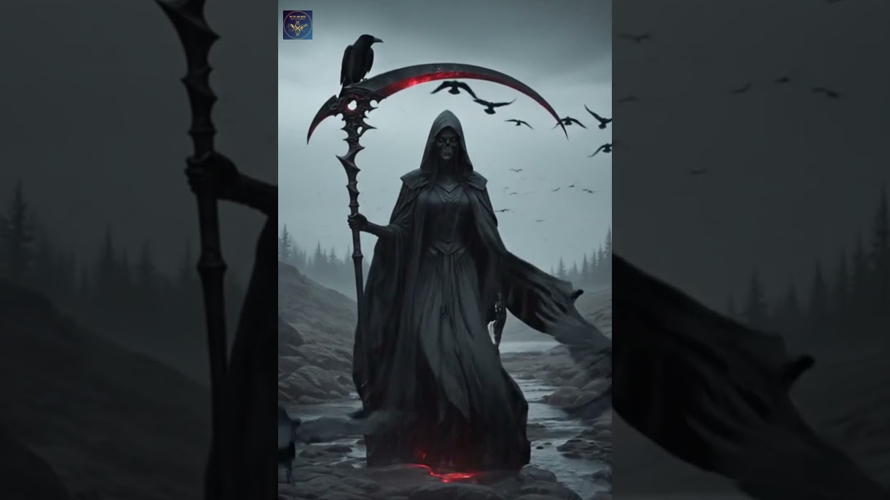 Female Grim Reaper with Glowing Scythe and Ravens | Epic Dark Fantasy Cinematic Art Animation 💀⚫️