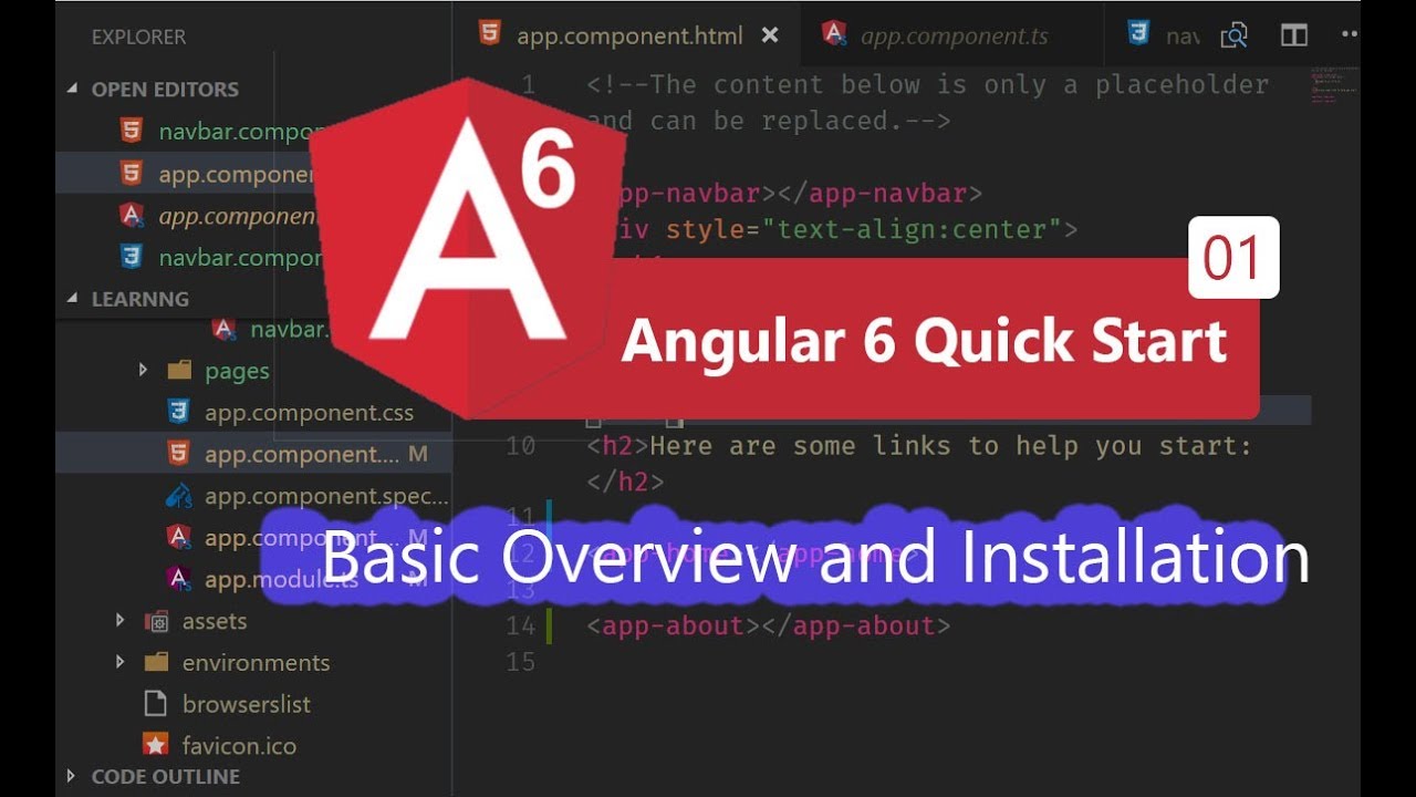 01- Angular 6 Quick Start Tutorial - Basic Overview and Installation