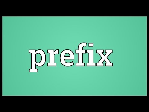 Prefix Meaning