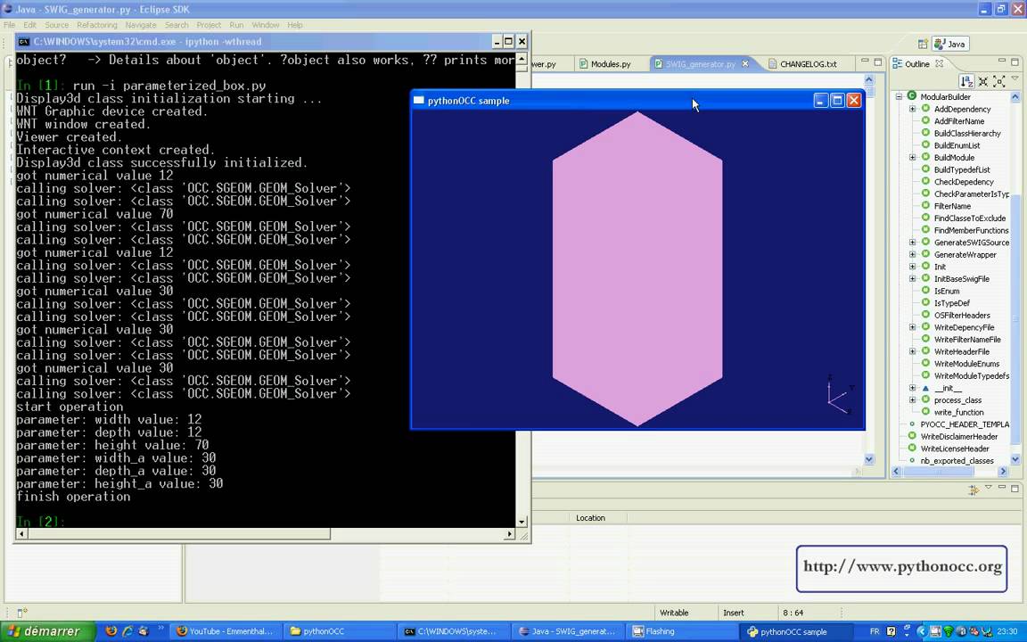 Parametric modeling - pythonOCC
