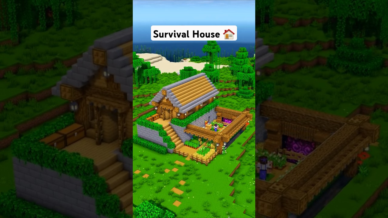 Minecraft Easy Survival House Tutorial 🏠 #minecraft