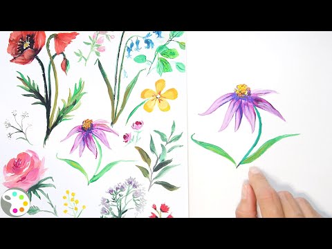 How to Paint Flowers with Acrylics | Beginner Painting Tutorial