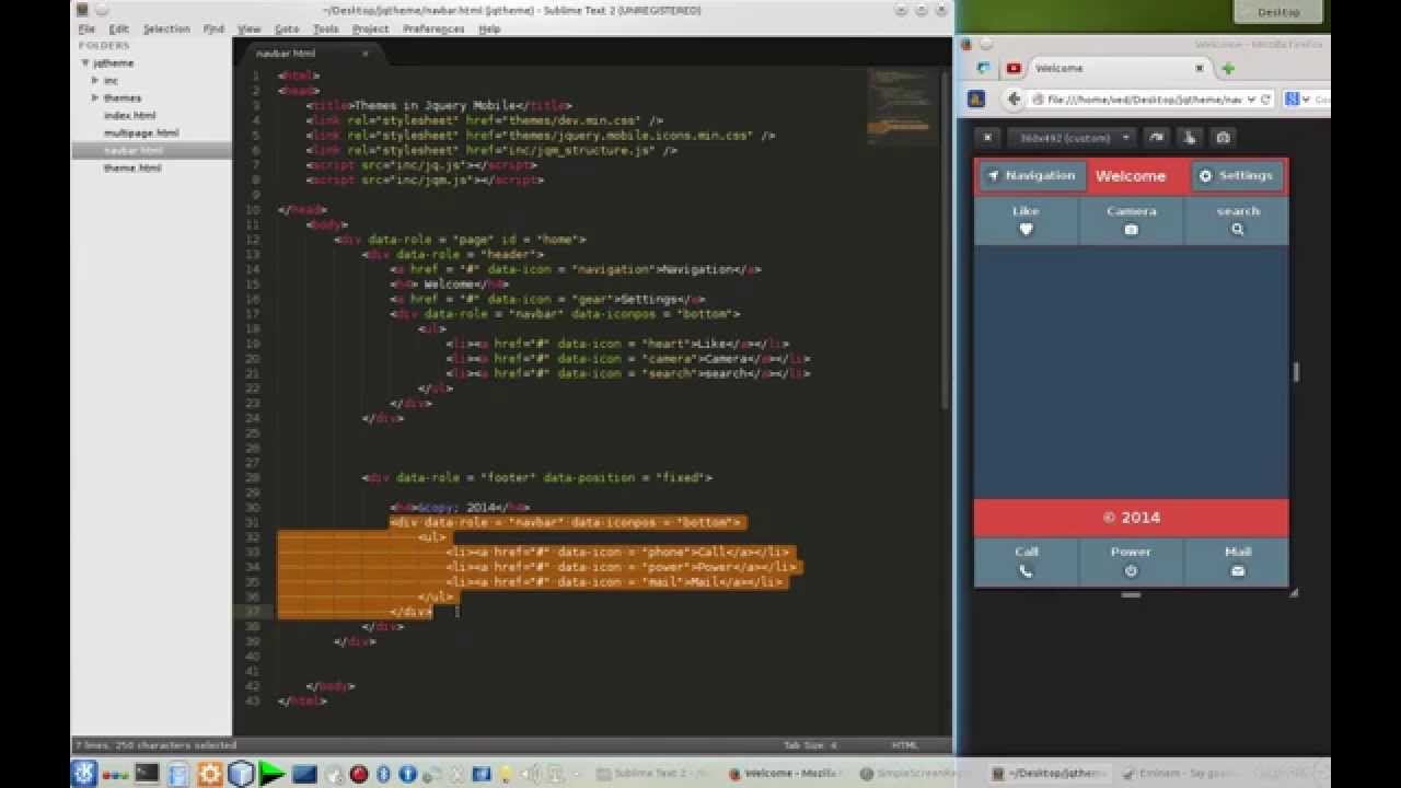 Navbars and Data Icons in Jquery Mobile