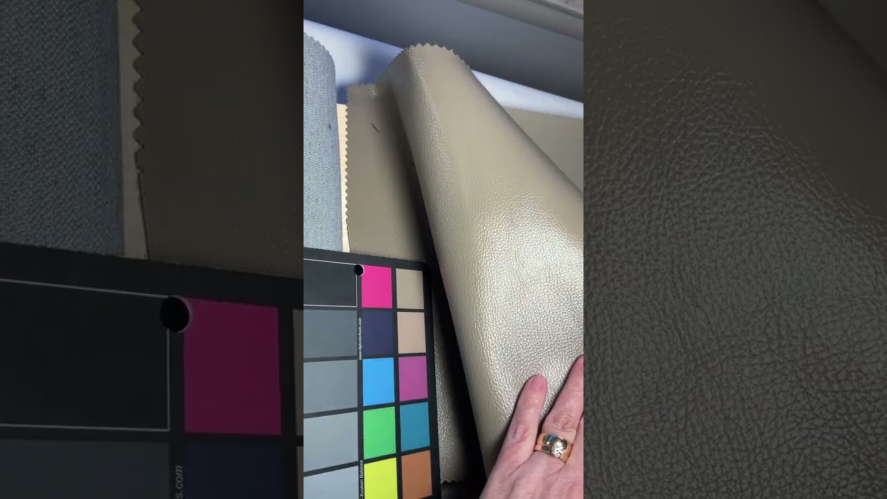 Churchill Downs in Sepia | Faux Leather Upholstery Vinyl Fabric | Dk Brown Taupe | Suede Backed |...