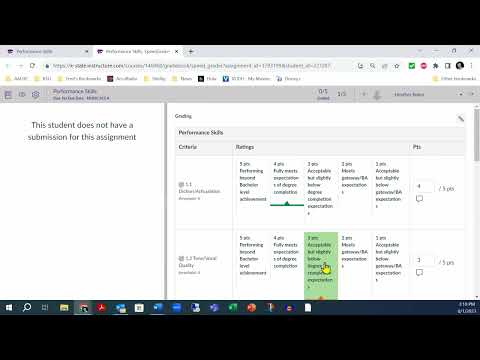 Scoring using a rubric