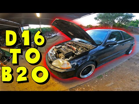 HOW TO: 96-00 Honda Civic D16Y7 To JDM B20B Engine Swap