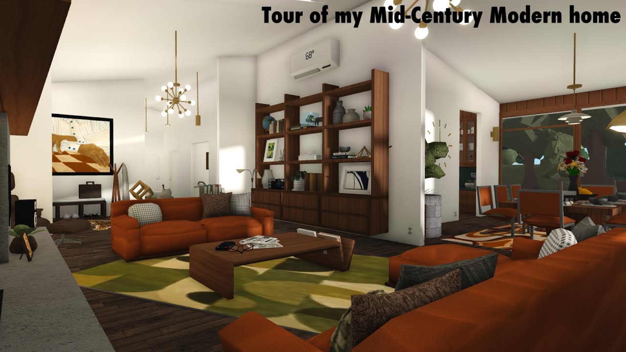 Bloxburg house tour: One Story Mid-Century Modern Home