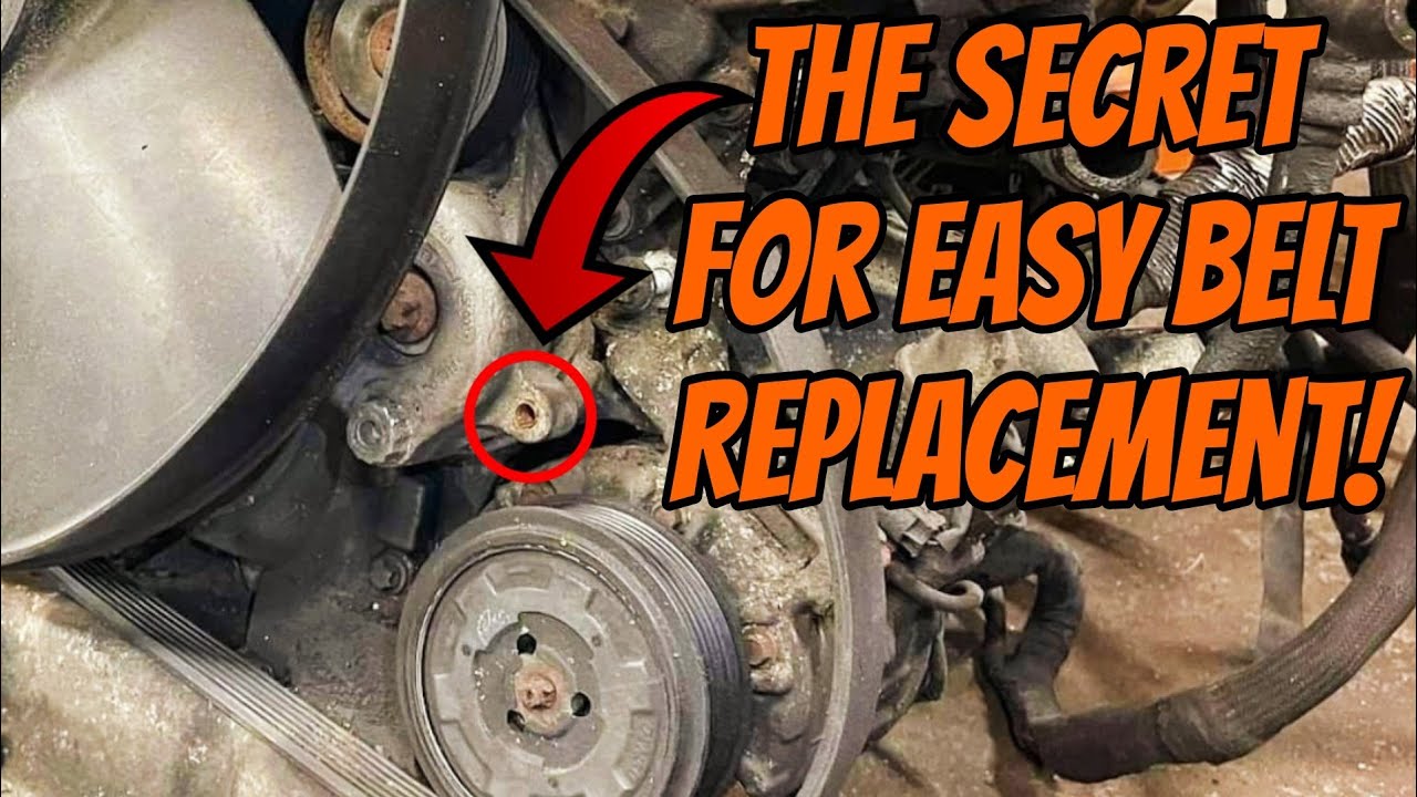 #hack #trick Belt How to hold a serpentine belt tensioner while putting on a belt by yourself