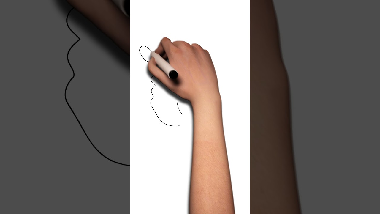 Free Whiteboard animation: Drawing a hand with pointing finger.