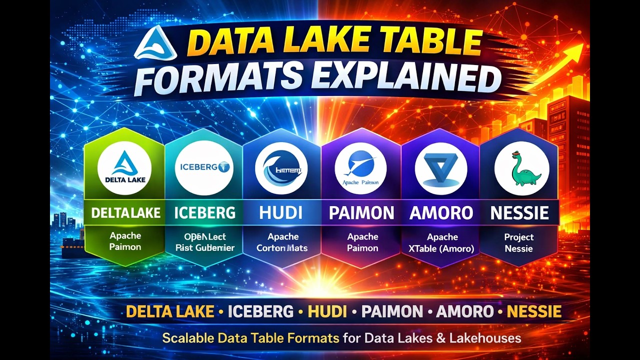 Data Lake Table Formats Explained | Delta Lake, Iceberg, Hudi, Paimon, Amoro, Nessie